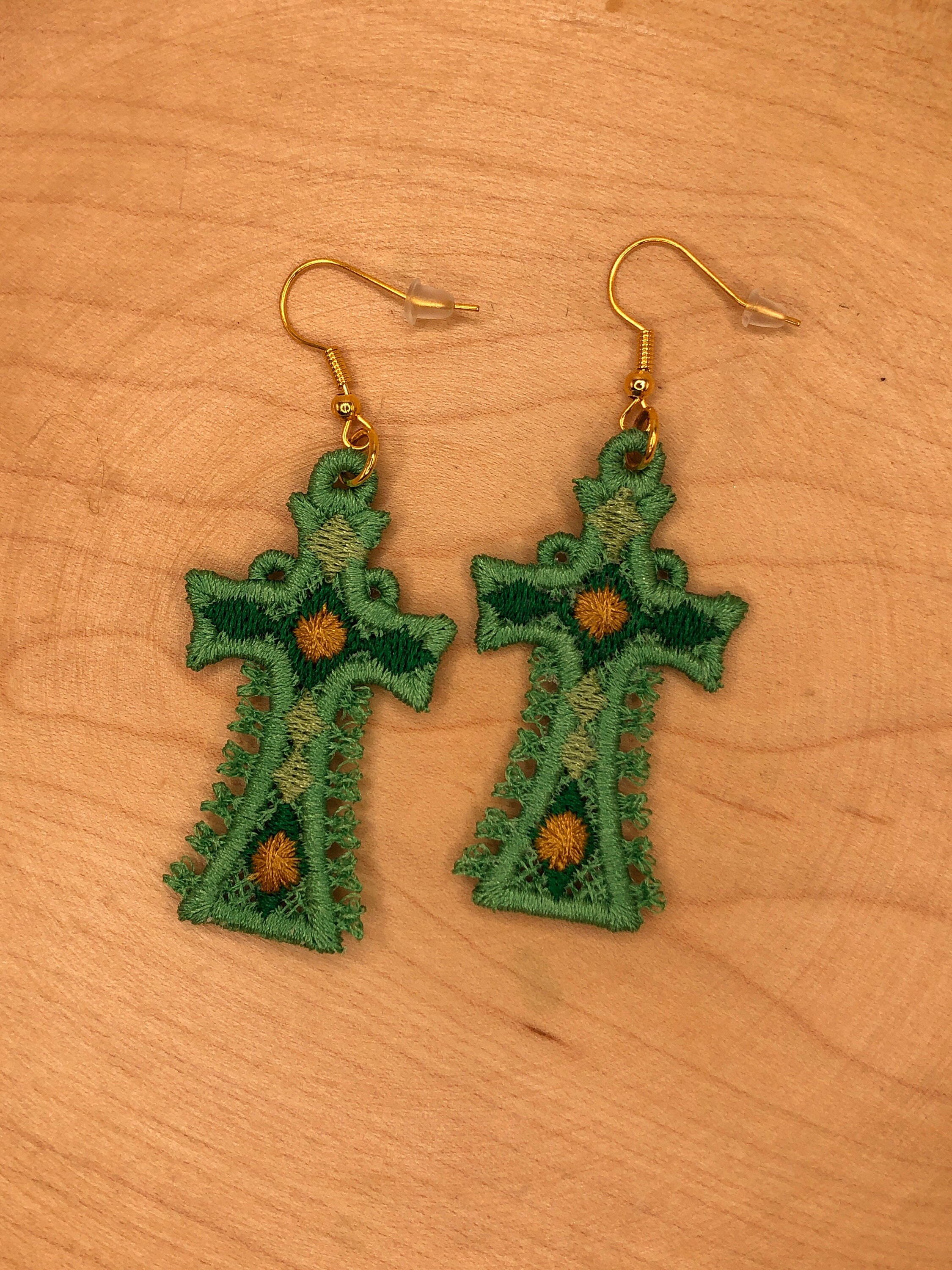 Cross Earrings Tat Jewelry Tatted Jewelry Tatted Earrings Religious ...