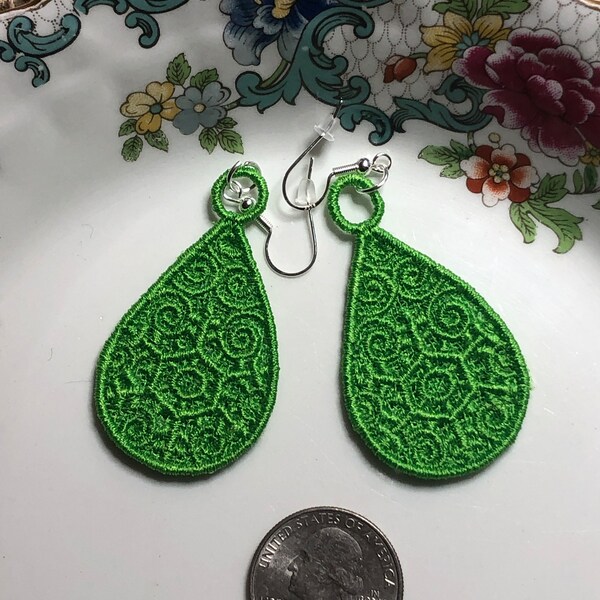 Embroidered Earrings - Etsy