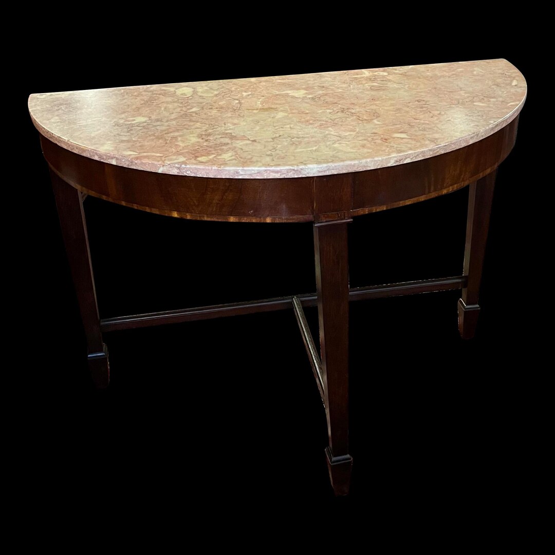 Marble-top Demi-lune Table - Etsy