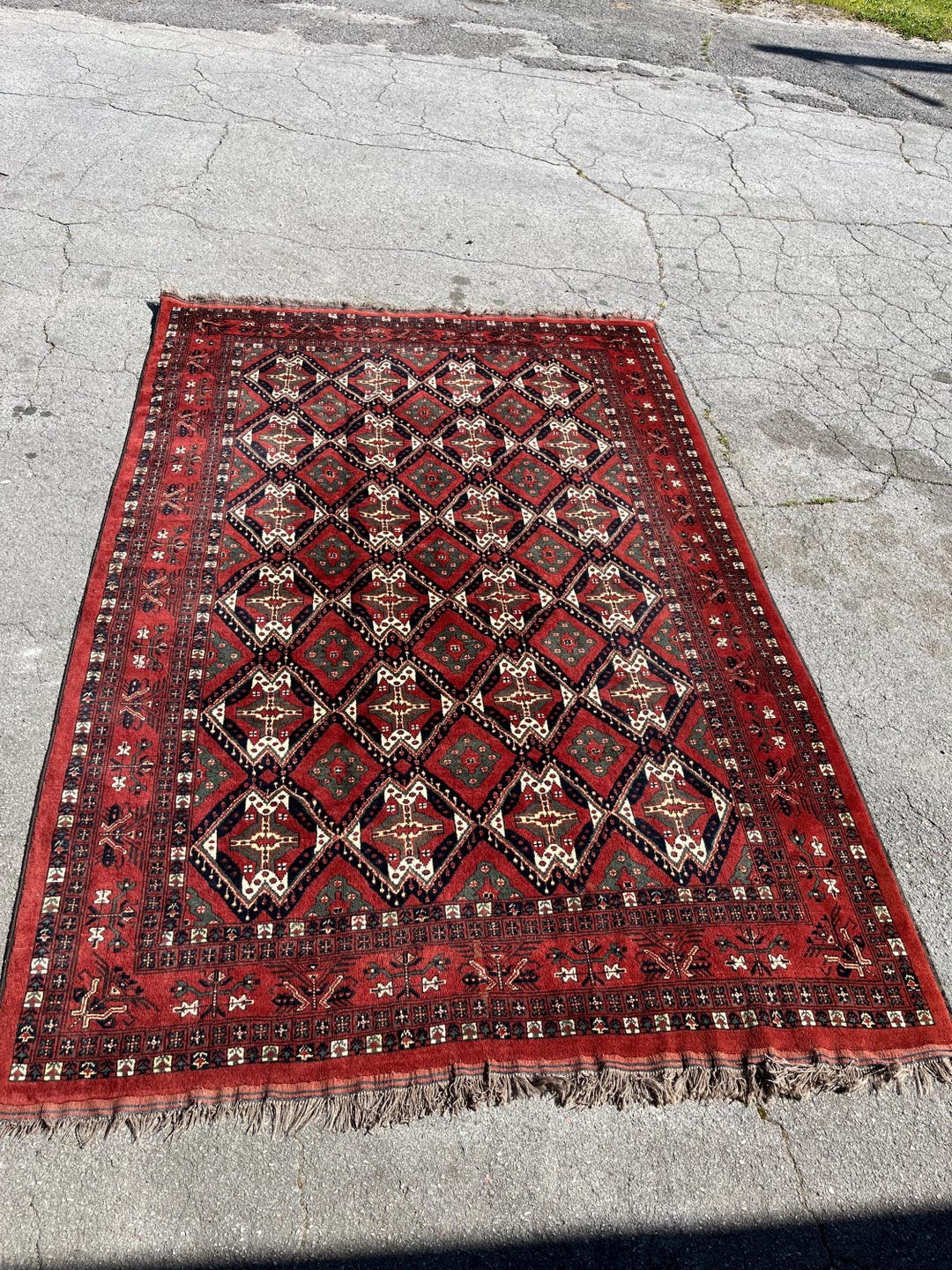 Handmade Turkomen Rug: Lived-in Character (9'6" X 6'6") - Etsy