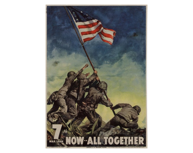 WW2 Retro Poster Iwo Jima WWII, WW2 Poster, WWII Wall Art, WW2 Wall ...