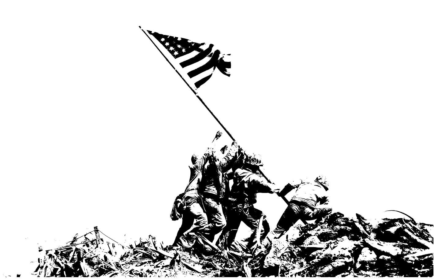 USMC War Memorial Raising the Flag on Iwo Jima, Wwii,world War 2, Png ...