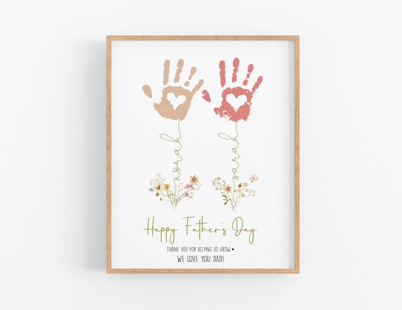 Custom Handprint Flower Bouquet Art Print, Mother's Day Gift (digital ...
