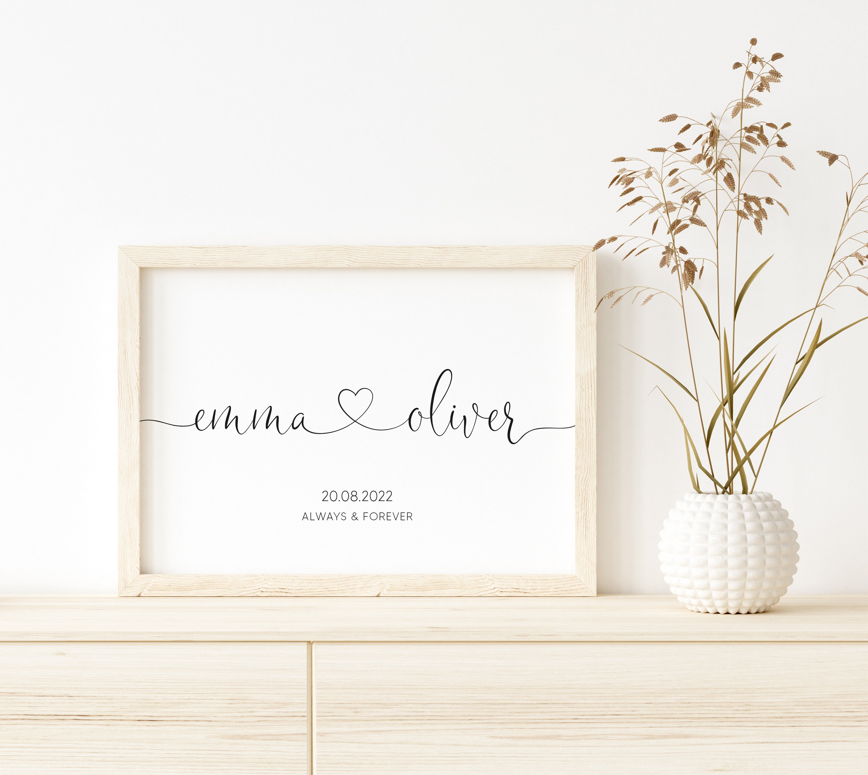 Custom Names Print, Valentine's Day Personalized Couples Gift ...