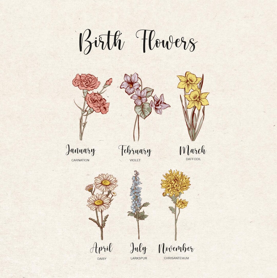 Birth Flowers Chart Add-on, Personalized Digital - Etsy