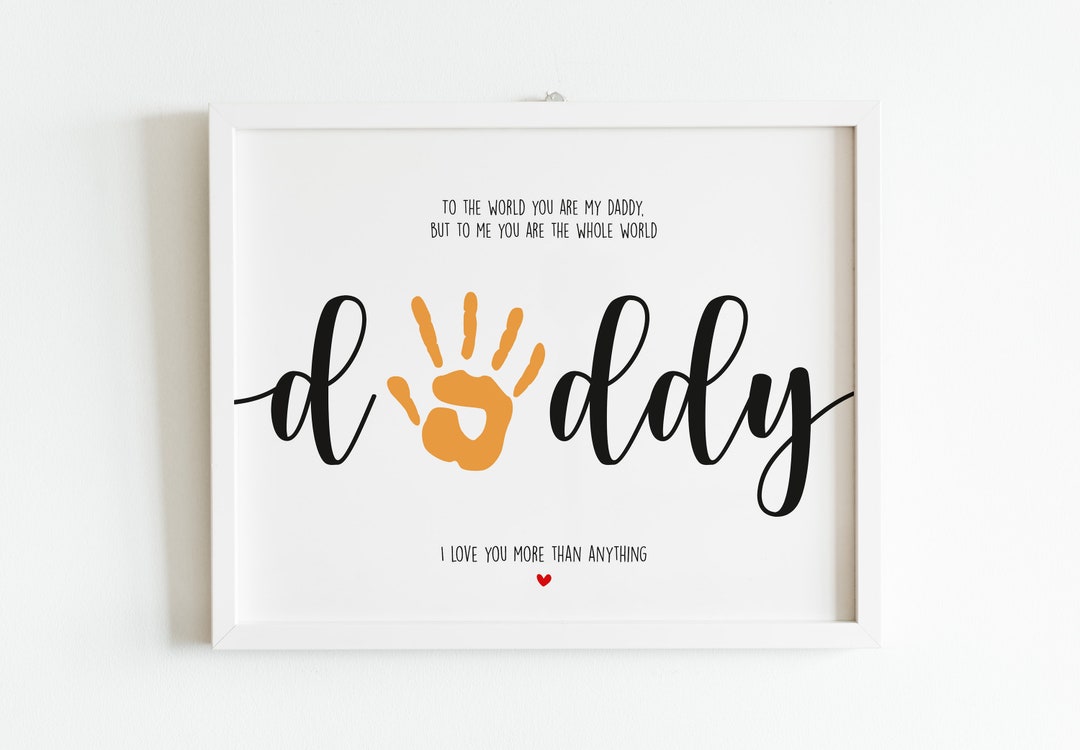 Handprint for Daddy, Fathers Day Gift, DIY Printable Keepsake, Memory ...