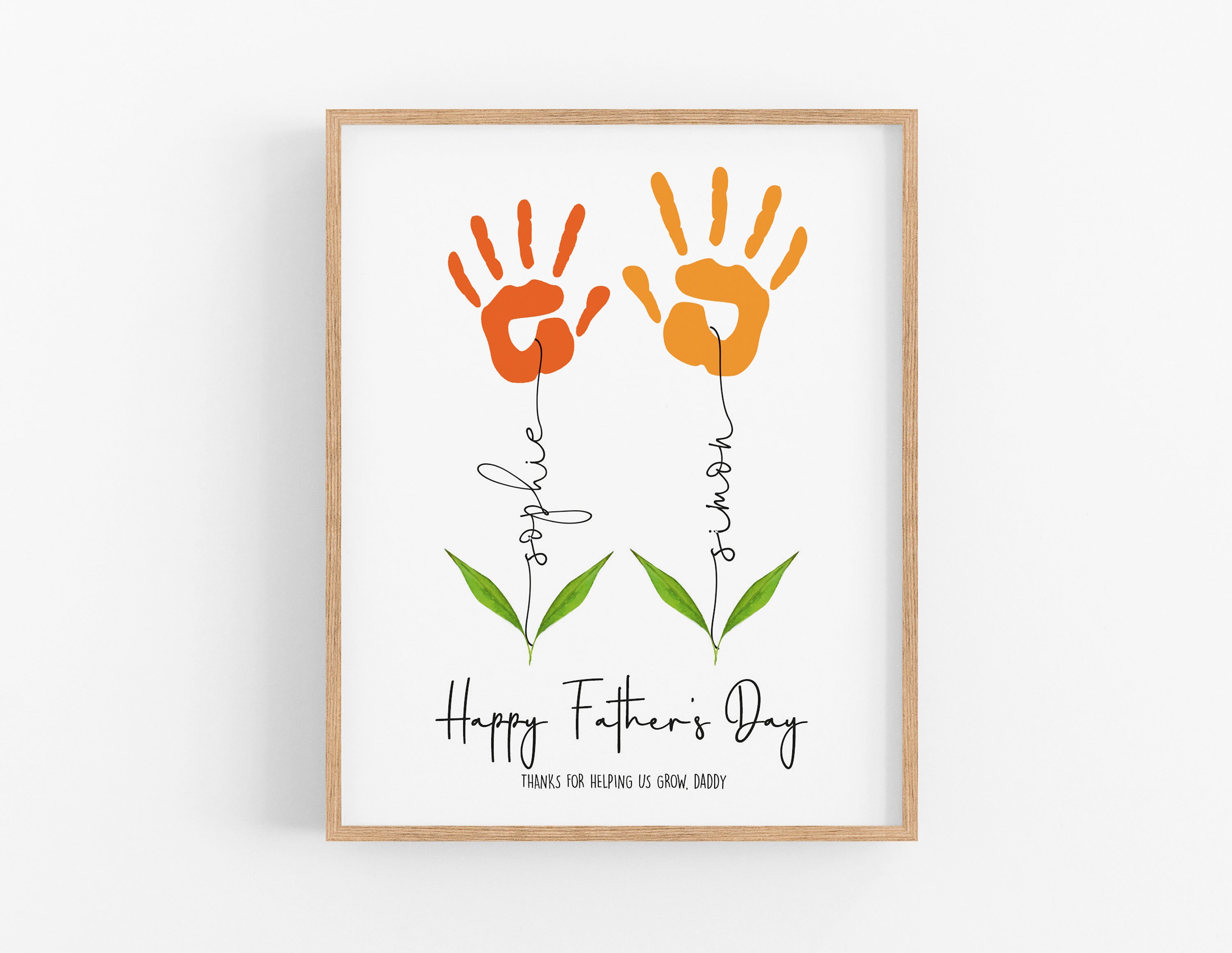 Father's Day Print, Handprint Art for Dad, Personalized DIY Craft ...
