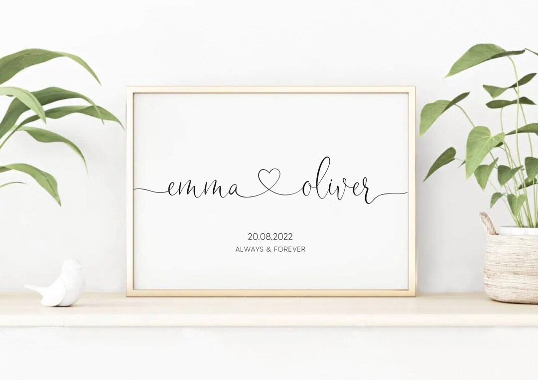 Custom Names Print, Valentine's Day Personalized Couples Gift ...
