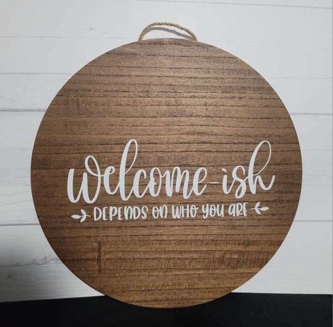 15 Round Wood Door Sign - Etsy