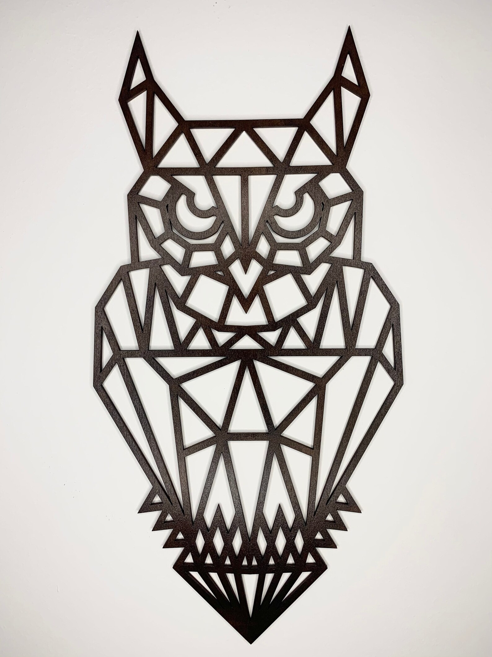 Búho decorativo de madera, diseño geométrico - Etsy España