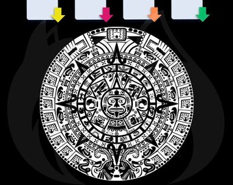Vector File Aztec Calendar Flag Mexico Silhouette Svg Pdf Eps Dxf ...