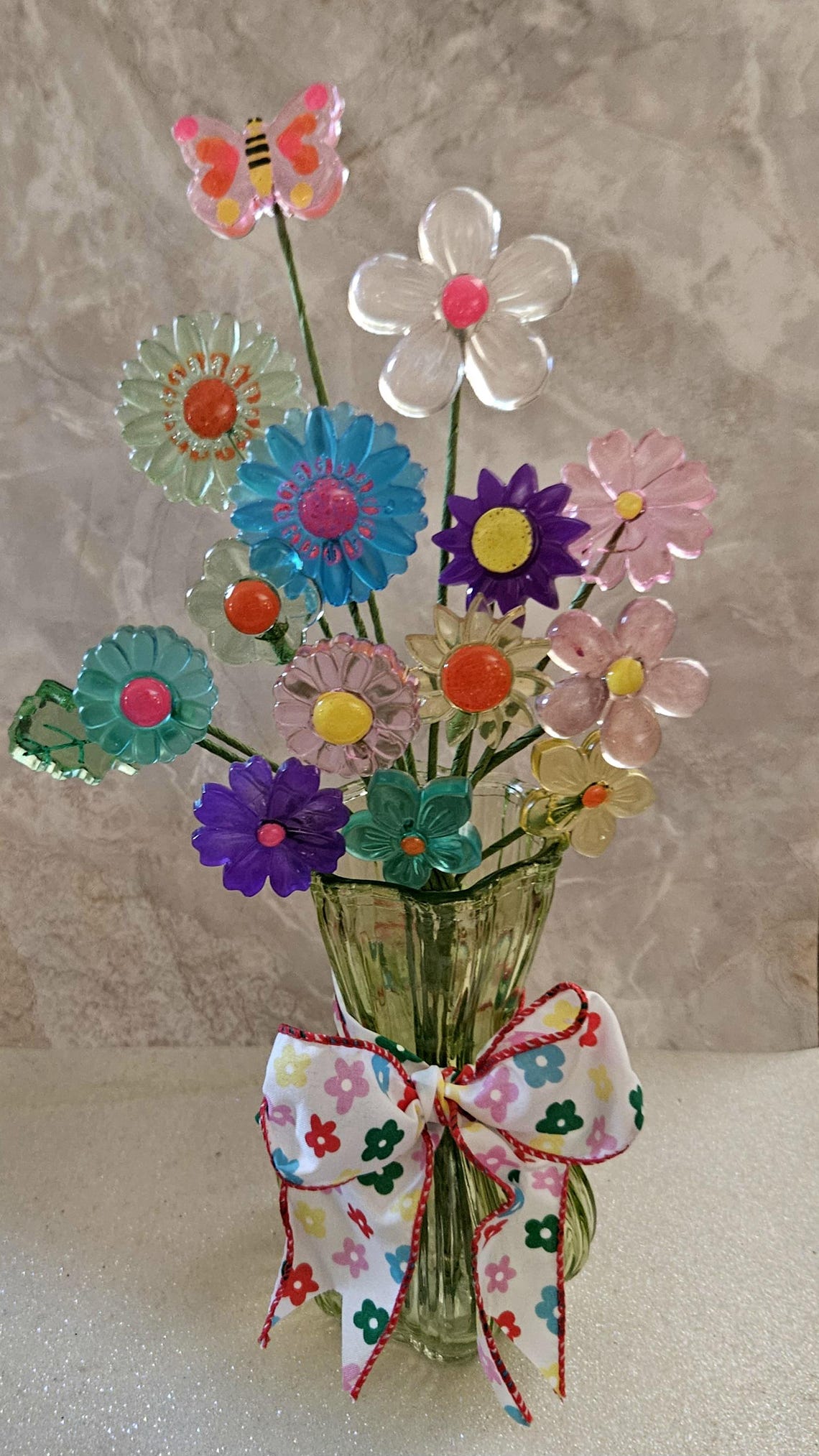 Midcentury Decor Lucite 1960's RETROSTYLE FLOWERS in Bright Colors - Etsy