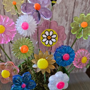 RETROSTYLE Midcentury Lucite FLOWERS With Happy Face in a Flowerpot in ...