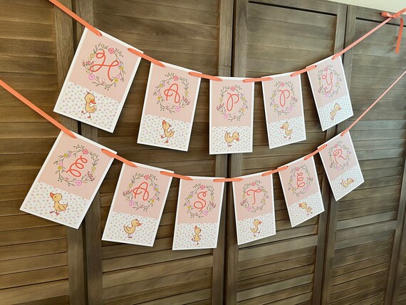 Custom Ducklings Banner, Ducks Duckies, Girl's Birthday, Baby Shower ...