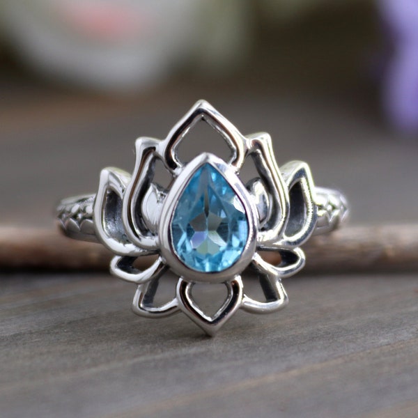 Silver Lotus Ring - Etsy