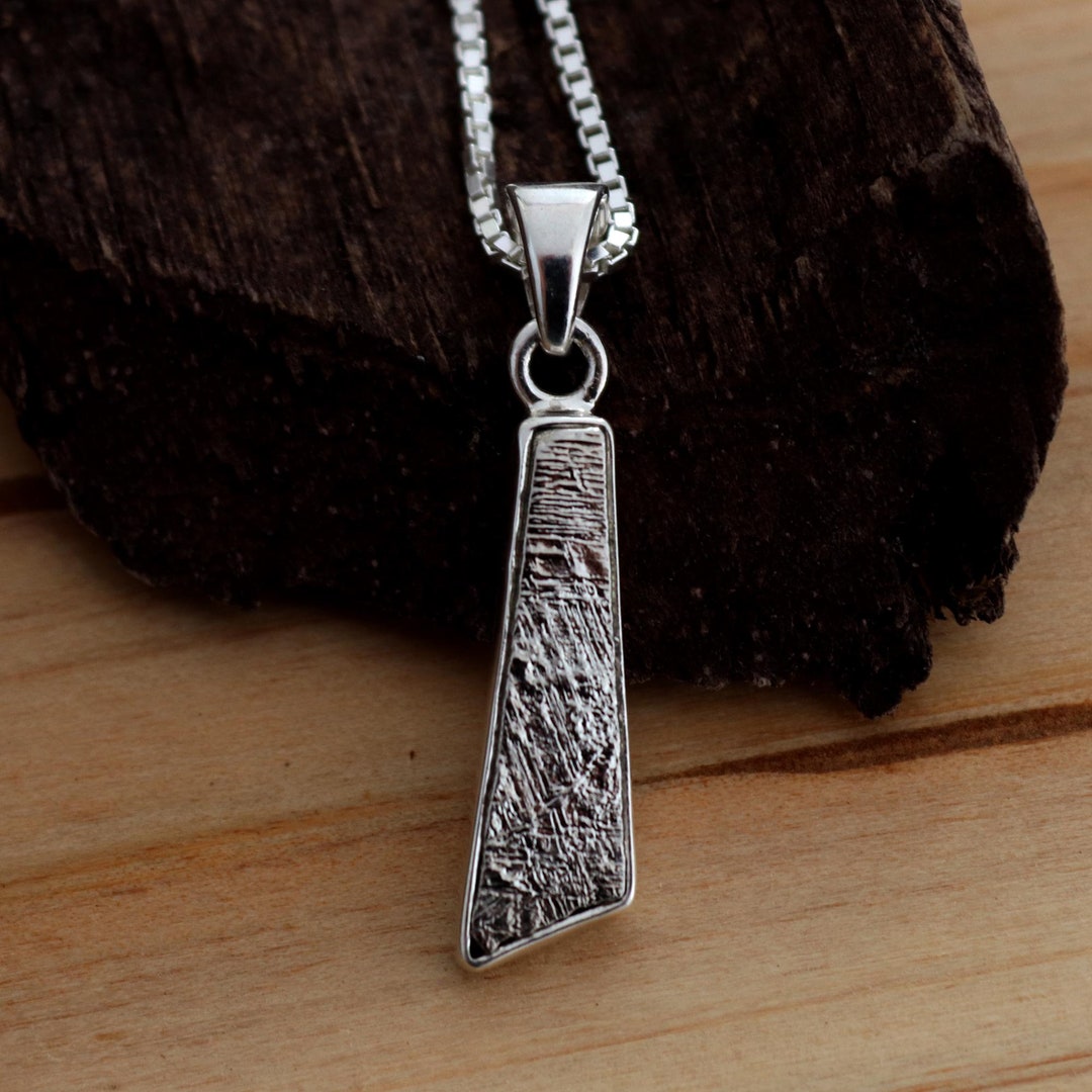 Rare Meteorite Pendant, 925 Sterling Silver Pendant, Rhodium ...