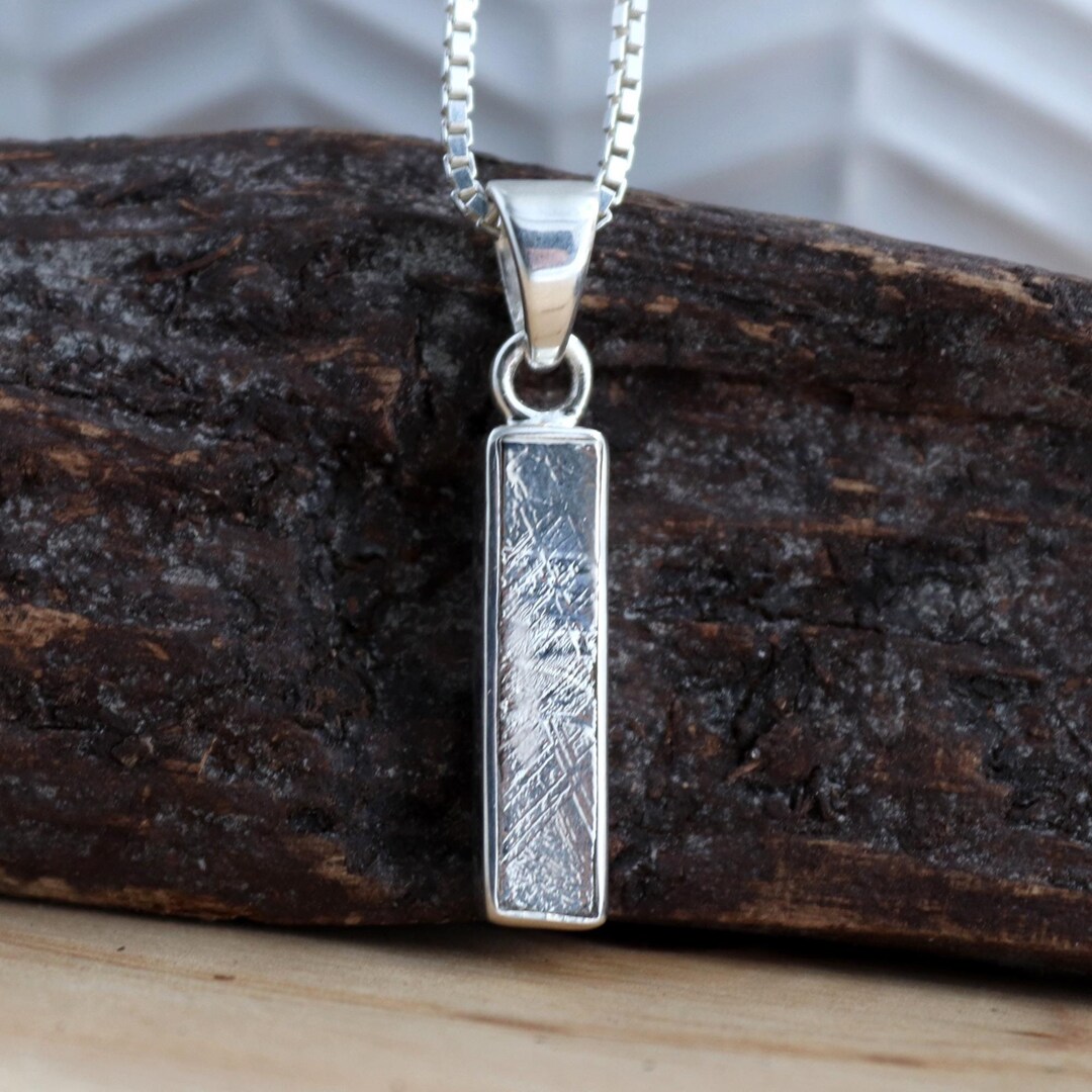 Rare Meteorite Pendant, 925 Sterling Silver Pendant, Rhodium ...