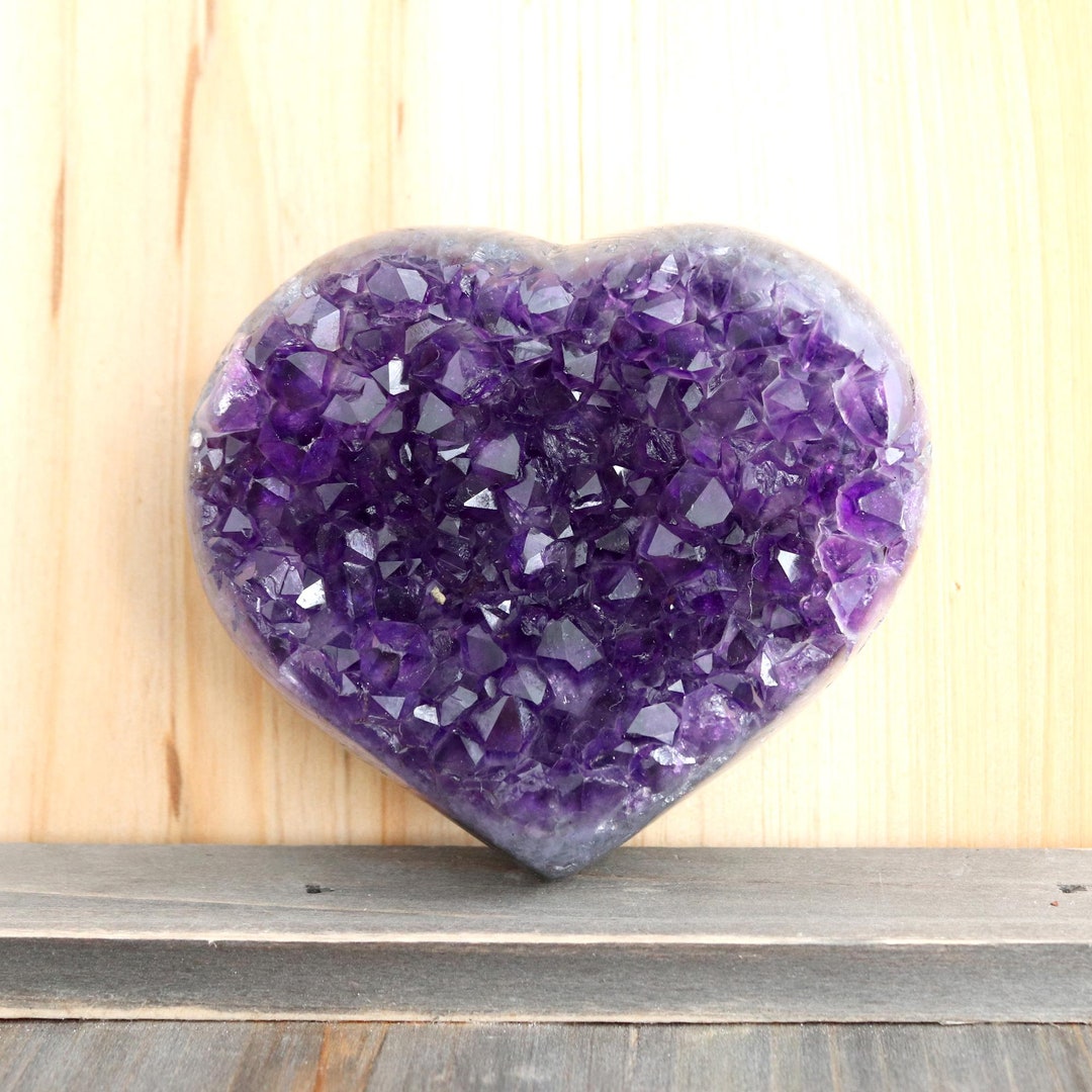 Amethyst Geode Heart, Amethyst Heart, Amethyst Crystal Cluster, Home ...
