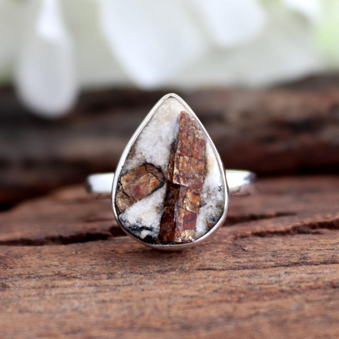 Teardrop Astrophyllite Ring - Pear Astrophyllite Ring - Handmade ...