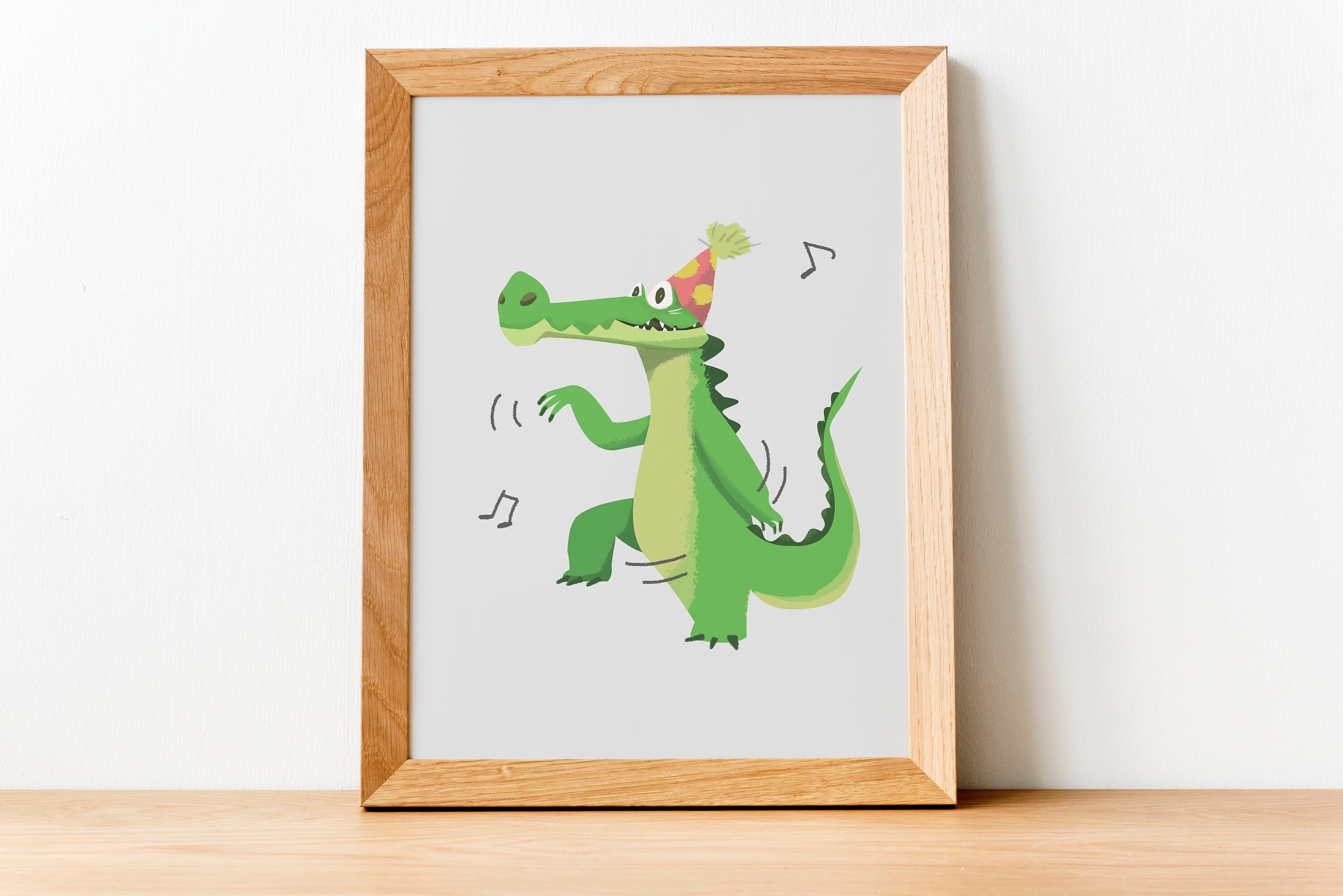 A Dancing Crocodile Print, Printable Wall Art, Home Decor Wall Art ...