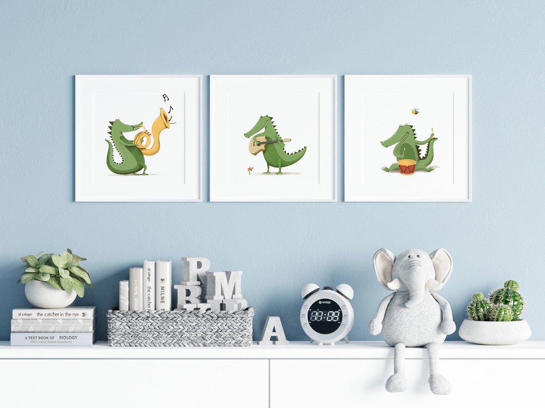 Set of 3 Crocodile Print, Printable Wall Art, Crocodiles Poster, Kids ...