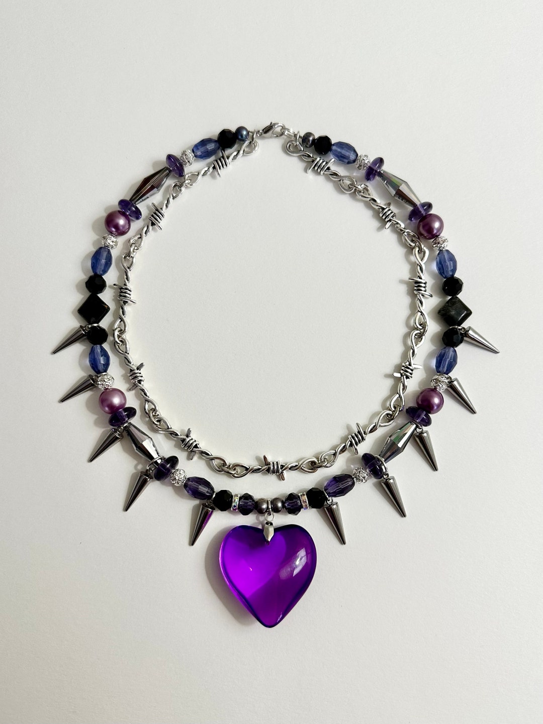 Spiked Violet Necklace - Etsy
