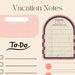 Ultimate Family Vacation Notes: Vacation Notes Sheet Print Keepsake - Etsy