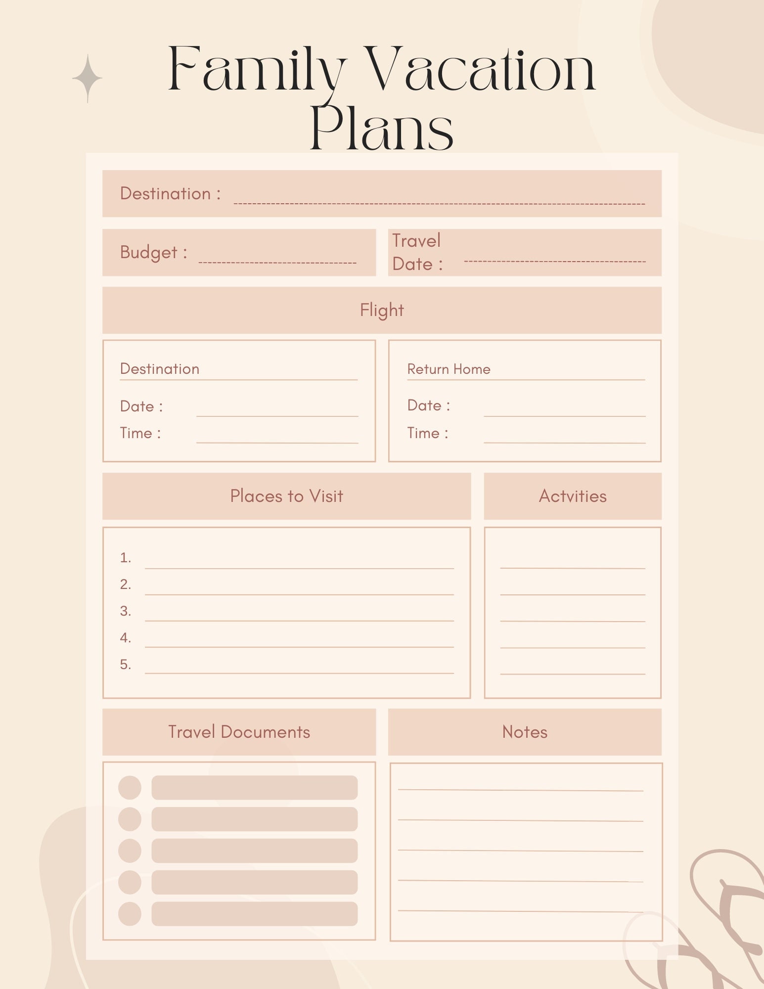 Ultimate Family Vacation Planner: Comprehensive Itinerary & Activity ...