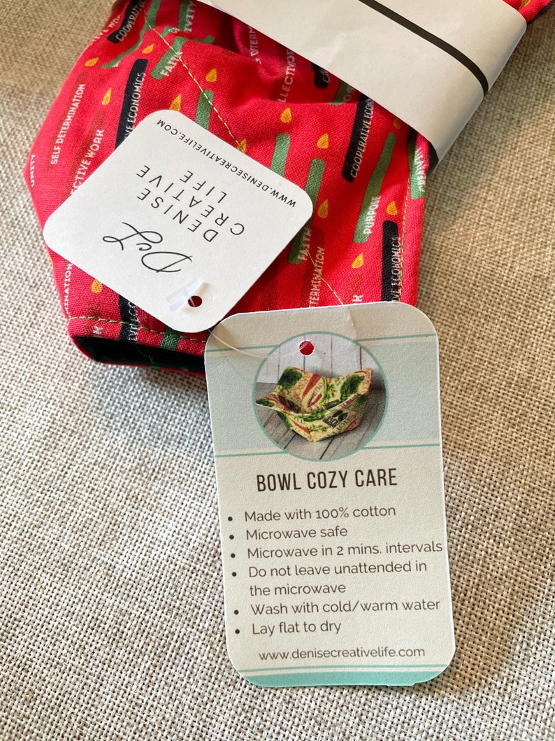 Printable Bowl Cozy Care & Use Instruction Cards - Digital Download for Crafters and Sellers ...