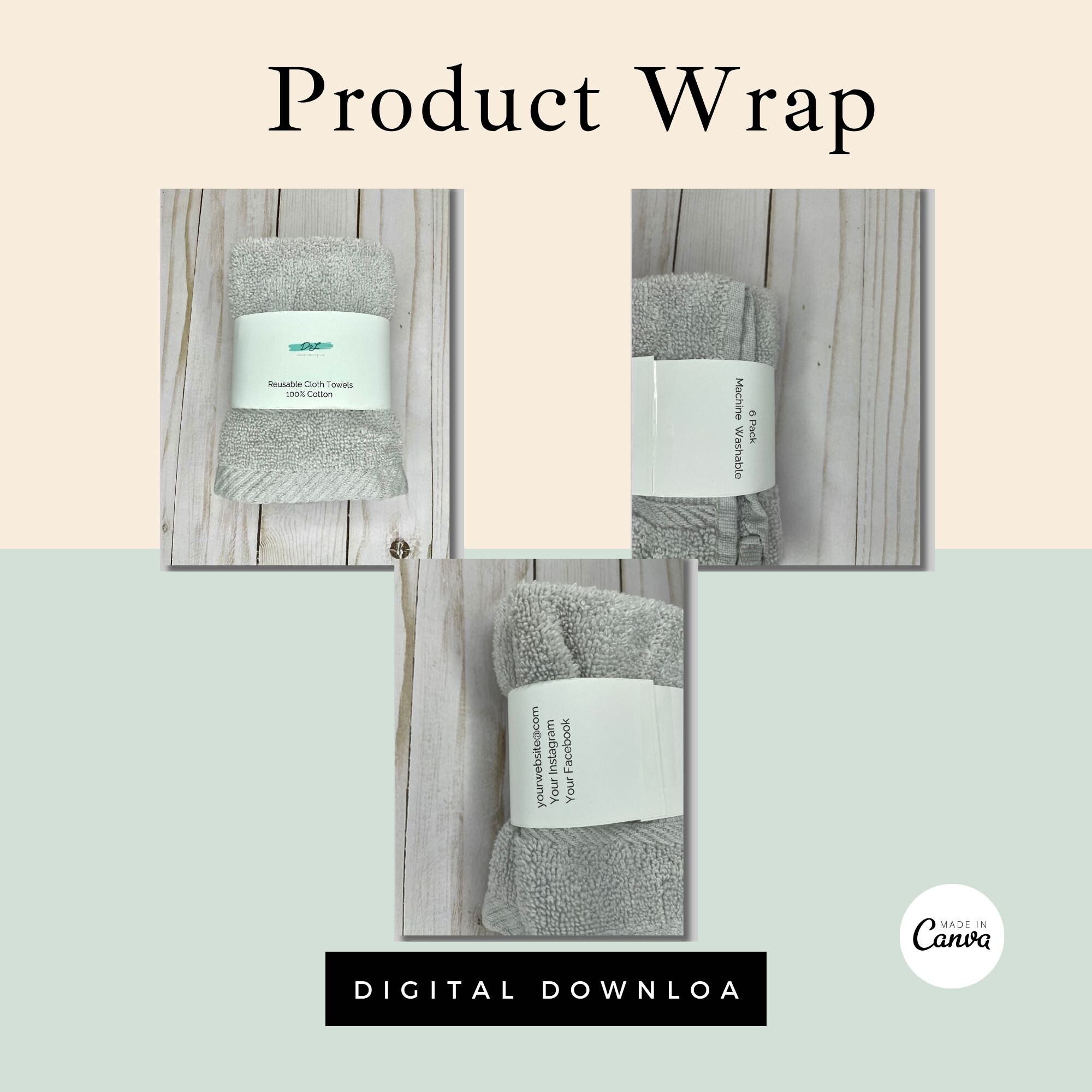 Customizable Universal Product Wrap in Canva - Digital Download for ...