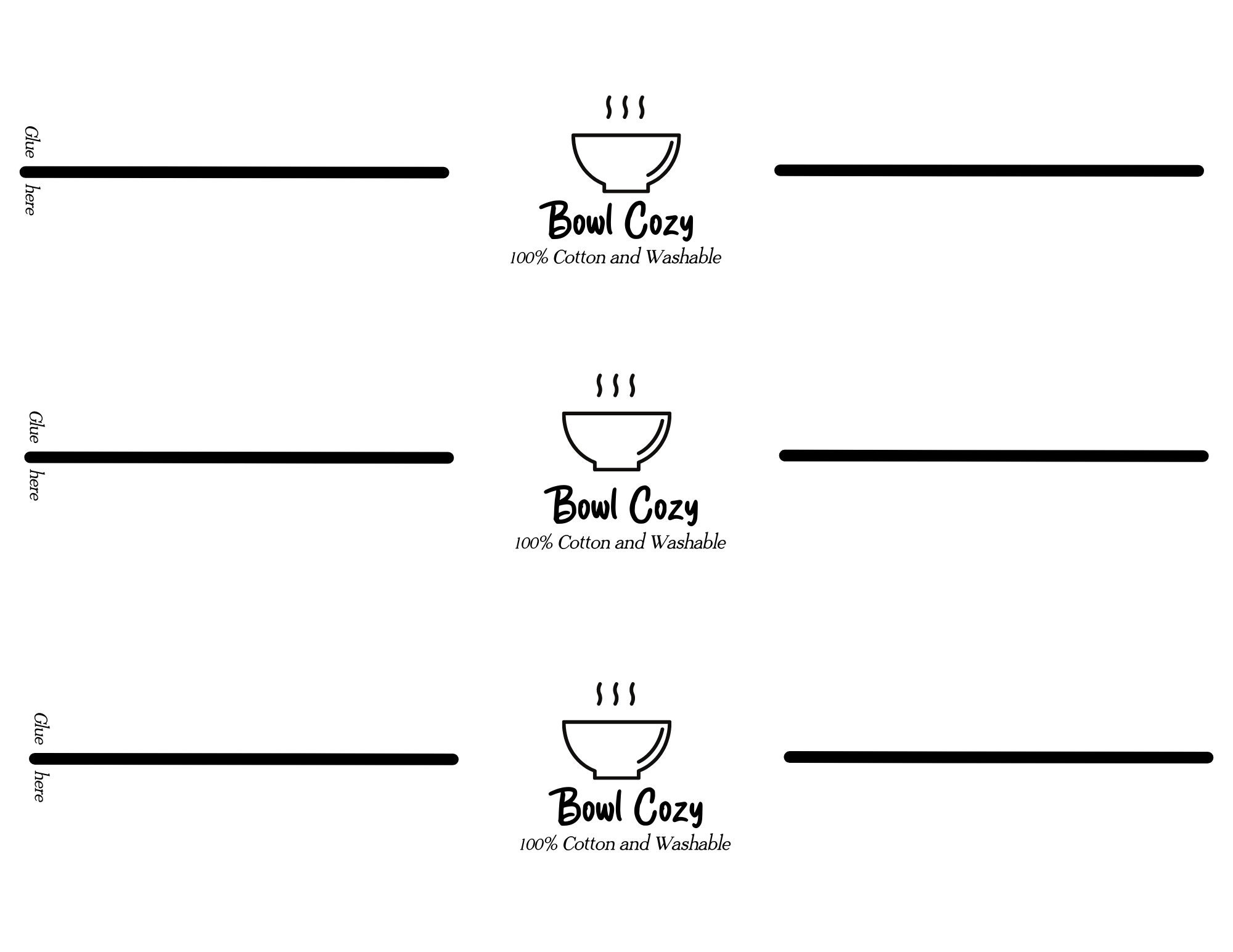 Printable Handmade Bowl Cozy Wrap and Care Card -DIY Packaging ...