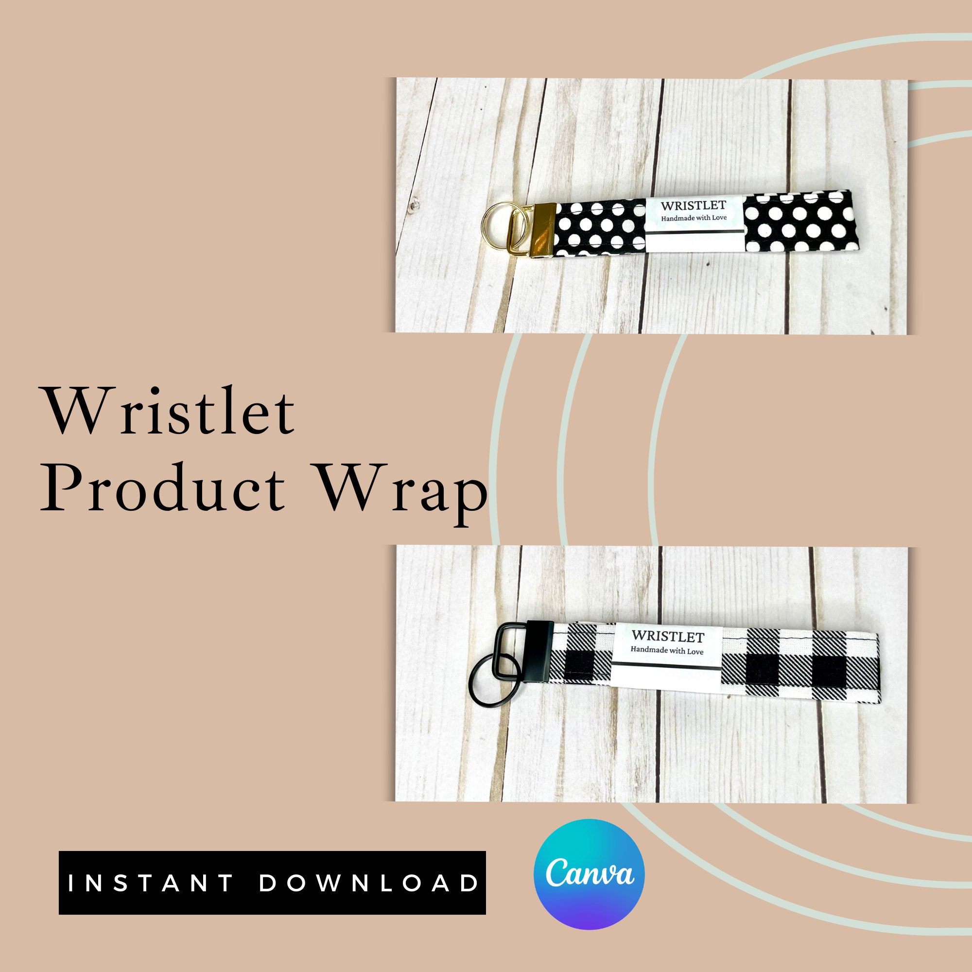 Editable Wristlet Printable Handmade Wristlet Key Fob Holder Wrap DIY ...