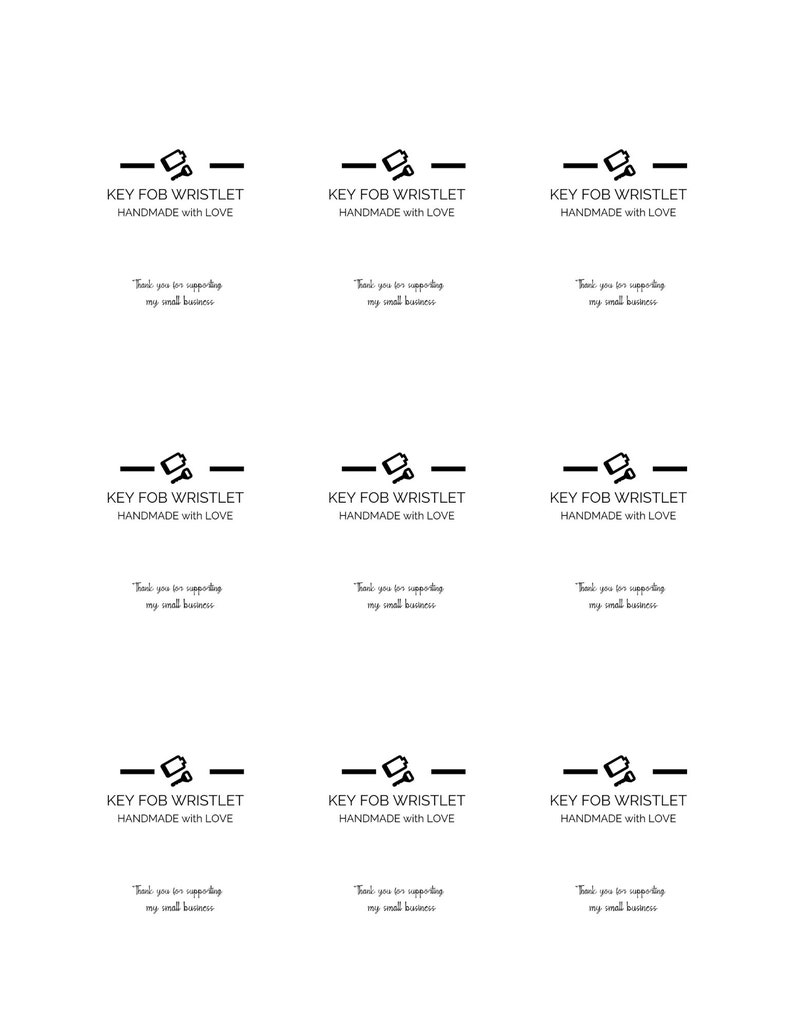 Wristlet Printable Handmade Wristlet Key Fob Holder Wrap DIY Packaging ...