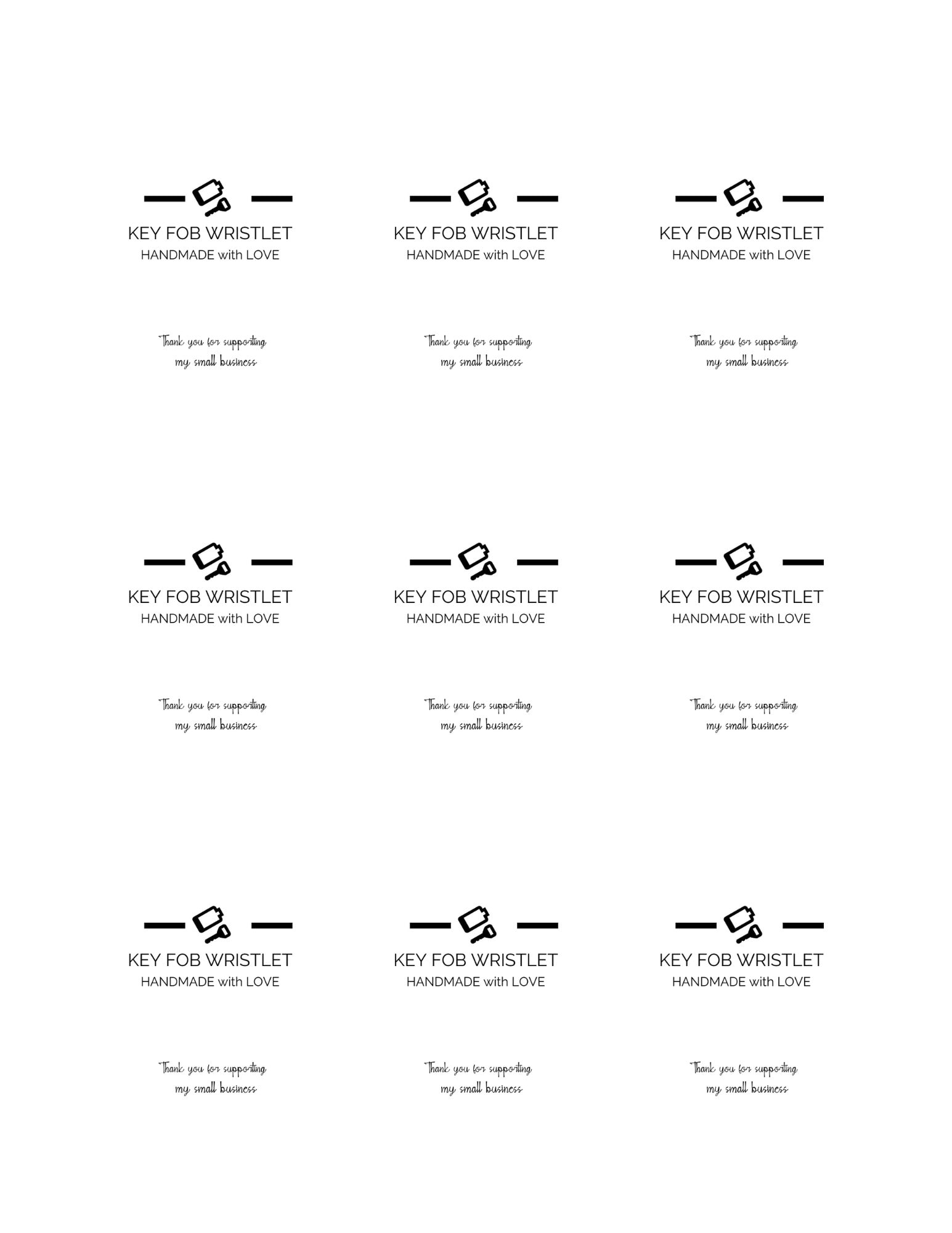 Wristlet Printable Handmade Wristlet Key Fob Holder Wrap DIY Packaging ...