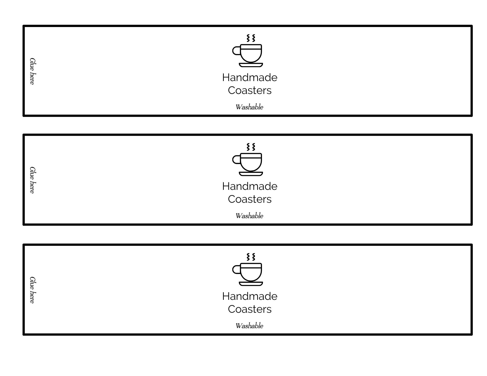 Printable Handmade Coaster Wrap DIY Packaging Downloadable PDF Print ...