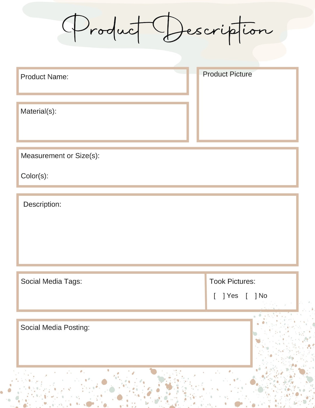 Product Description Type in PDF Template-digital Product-product ...