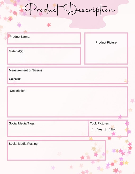 Product Description Type in Template-digital Product-product | Etsy