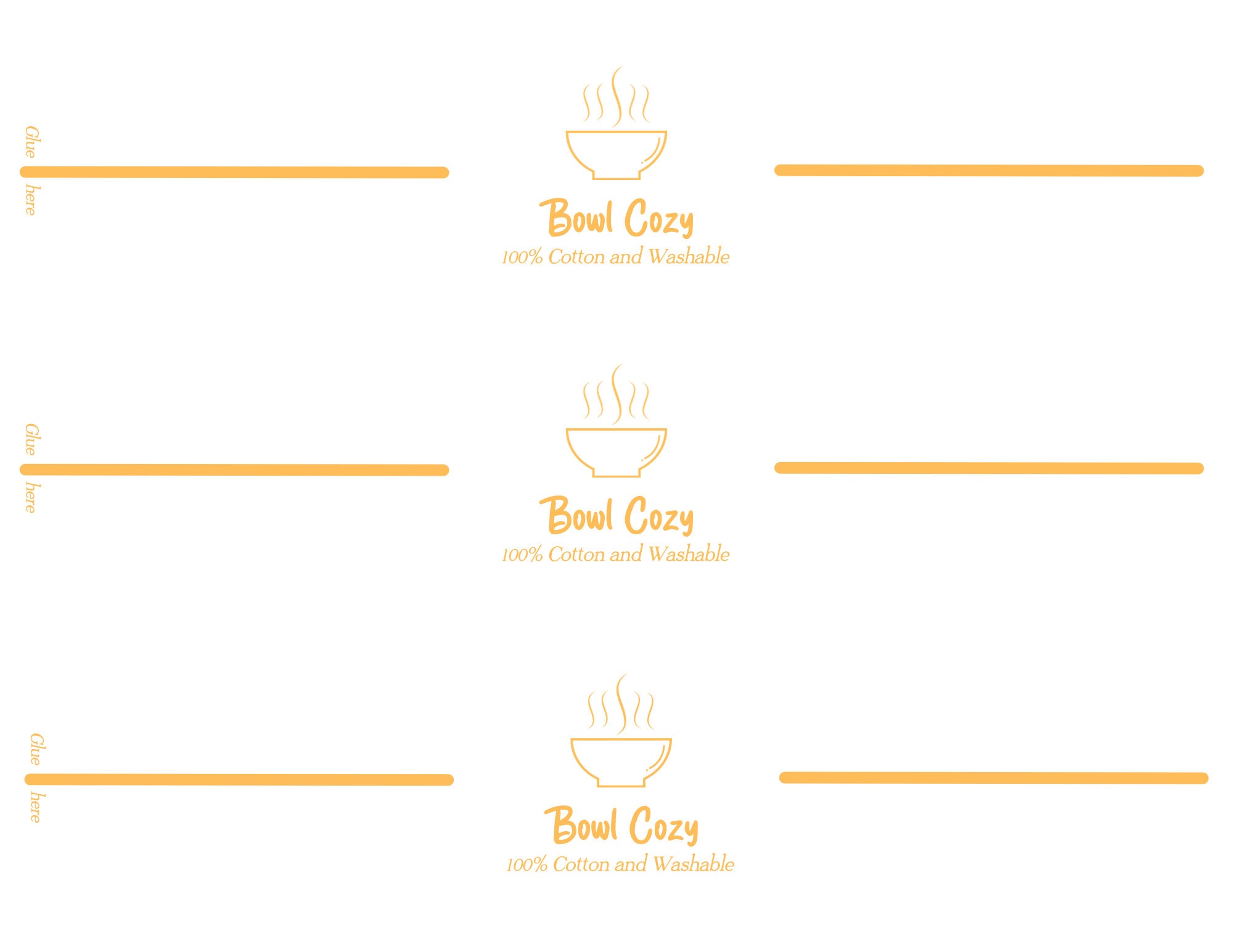 Printable Handmade Bowl Cozy Wrap DIY Packaging Downloadable PDF Print ...