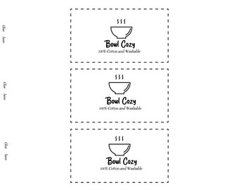 Printable Handmade Bowl Cozy Wrap and Care Card -DIY Packaging ...