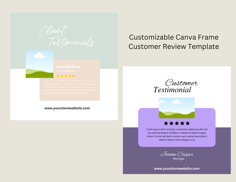 4 Customizable Canva Frame Customer Review Templates for Projects ...