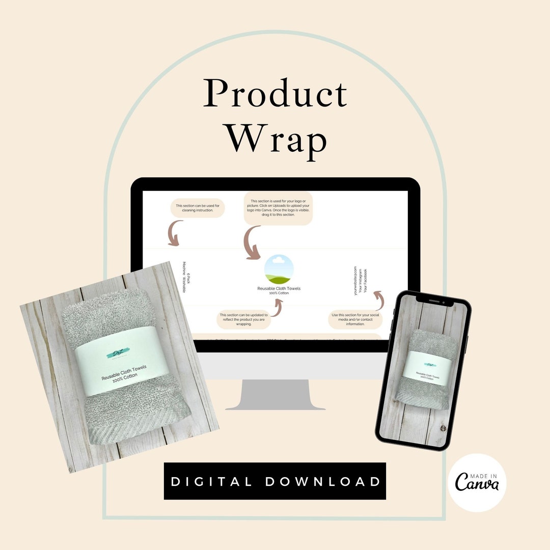 Customizable Universal Product Wrap in Canva - Digital Download for ...