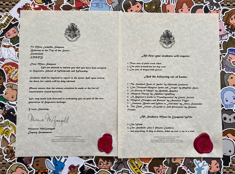 Hogwarts Acceptance Letter - Etsy
