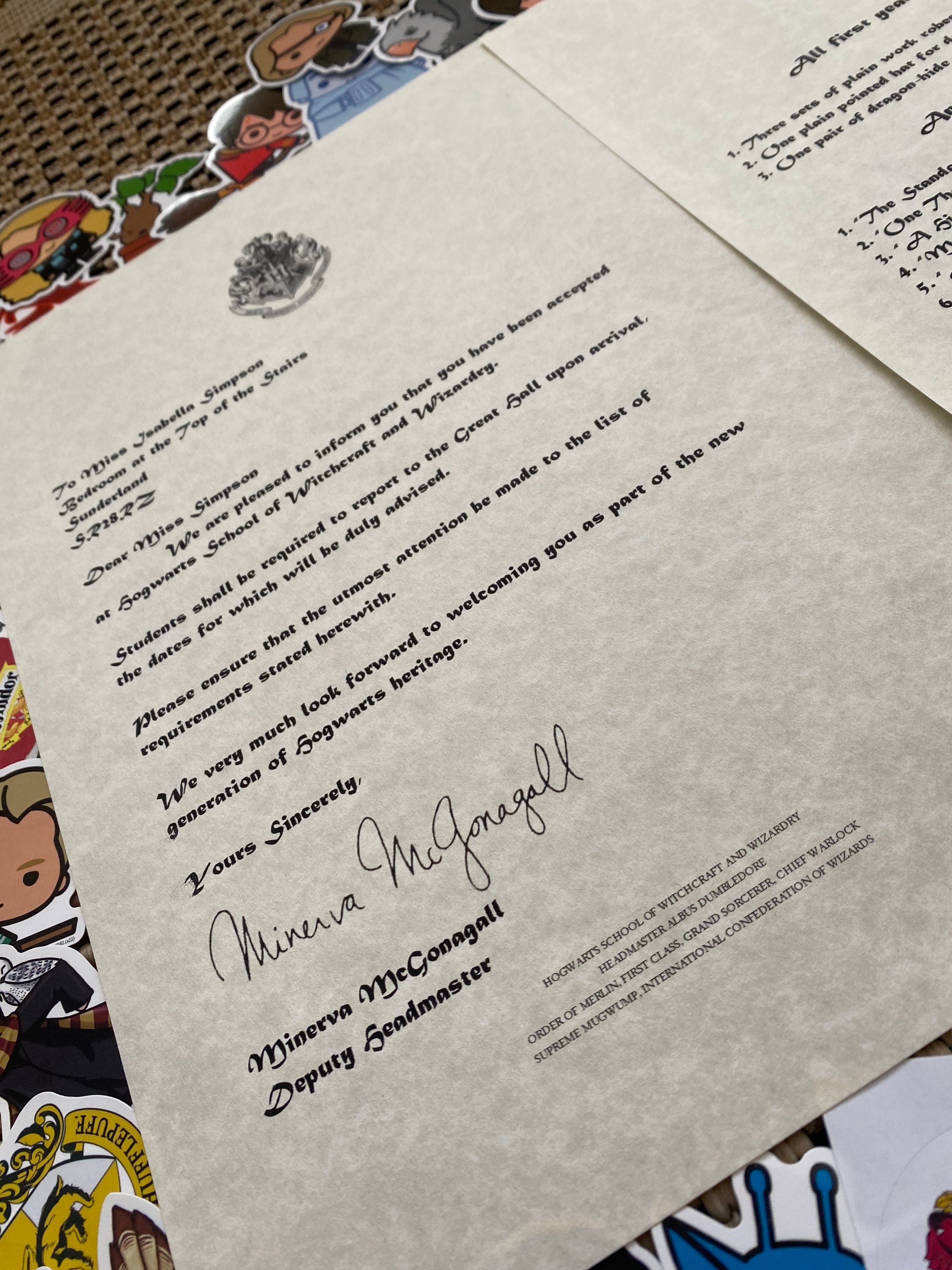 Hogwarts Acceptance Letter - Etsy