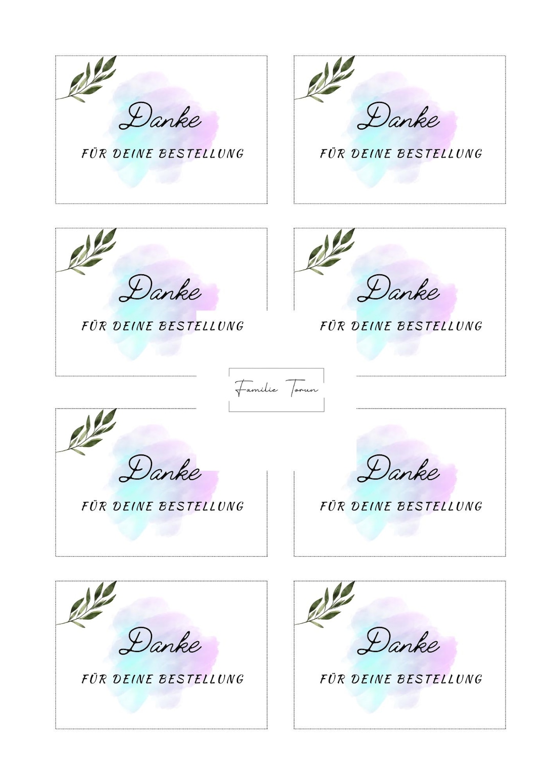 Danke Sticker Template - Etsy