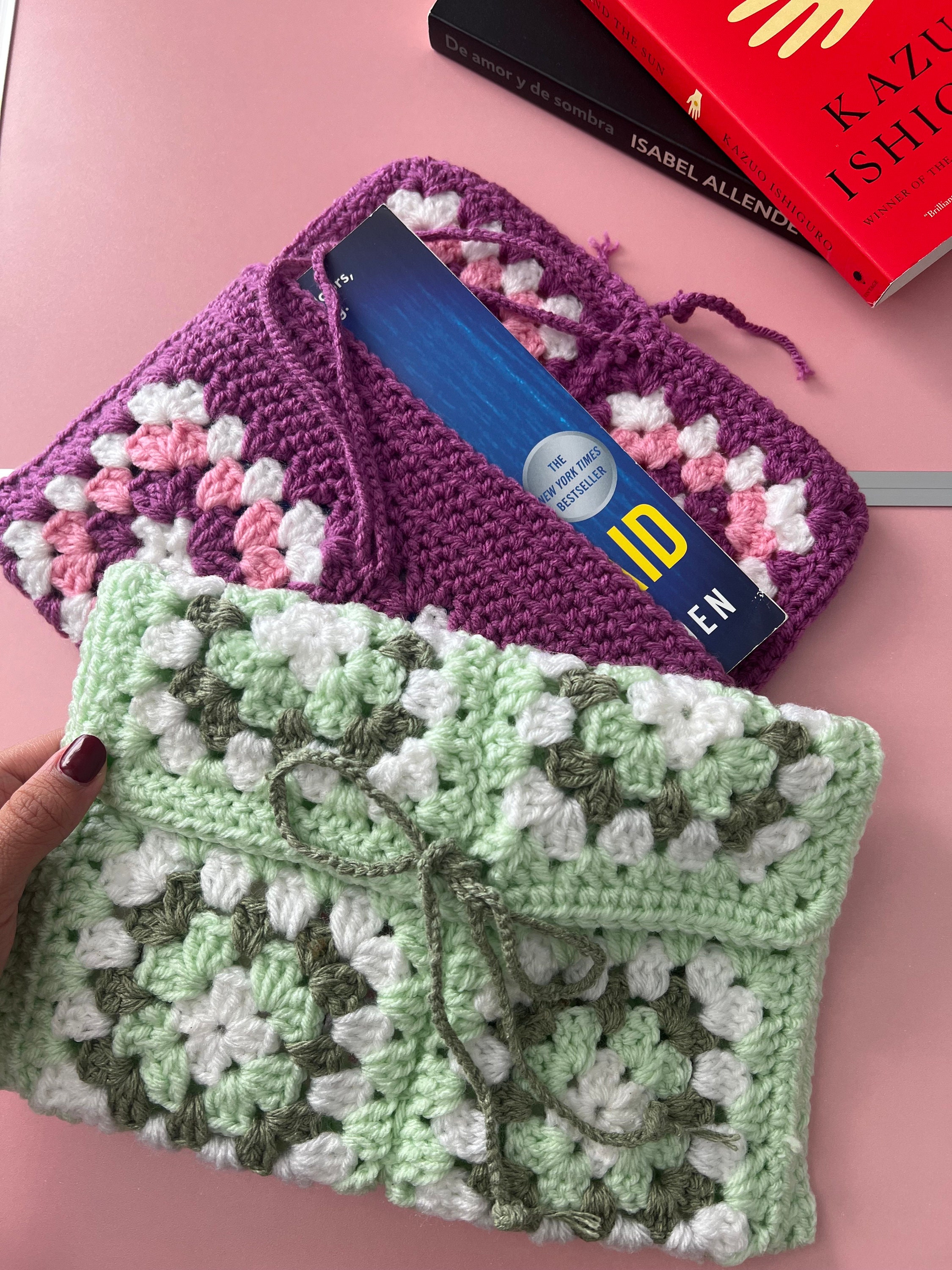 Handmade Crochet Book Sleeve - Etsy
