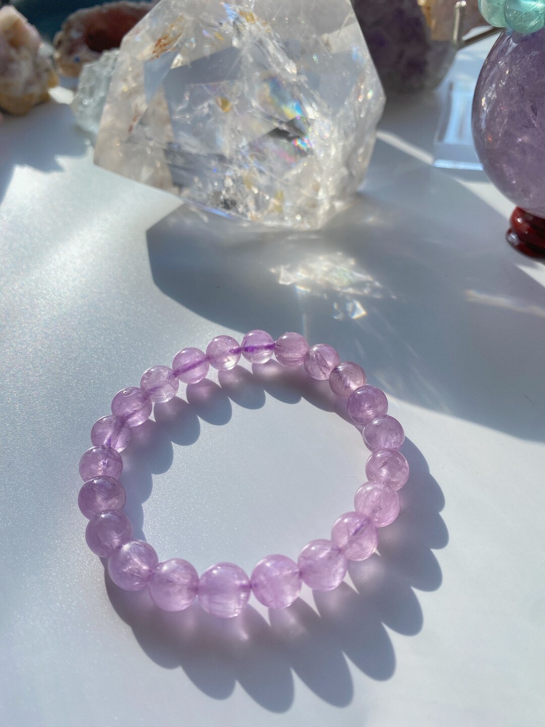 Kunzite， Bracelet，violet， Purple Color， Can Quickly Become Calm - Etsy