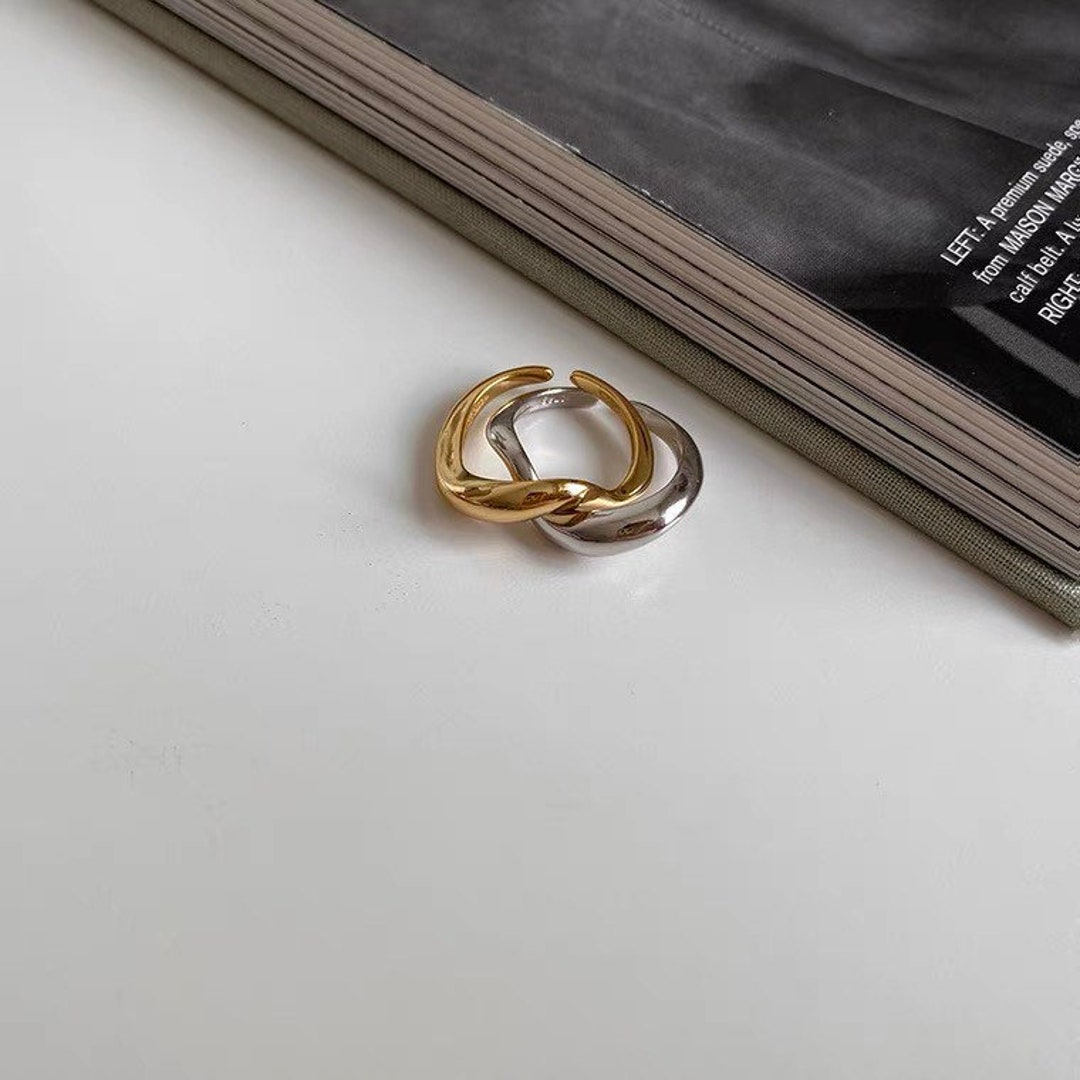 Sterling Silver Ring，combination Ring，curve Ring，adjustable Ring - Etsy