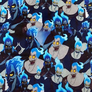 Disney Hades Fabric 100% Cotton Fabric Fat Quarter Tumbler Cut Hercules ...