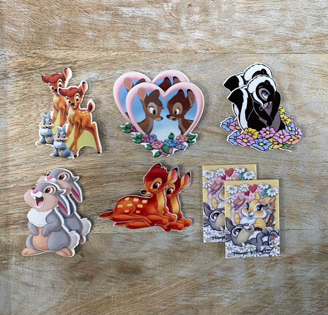 Complete Set of Disney Bambi Resin Flat Back Planar Resin Flower ...
