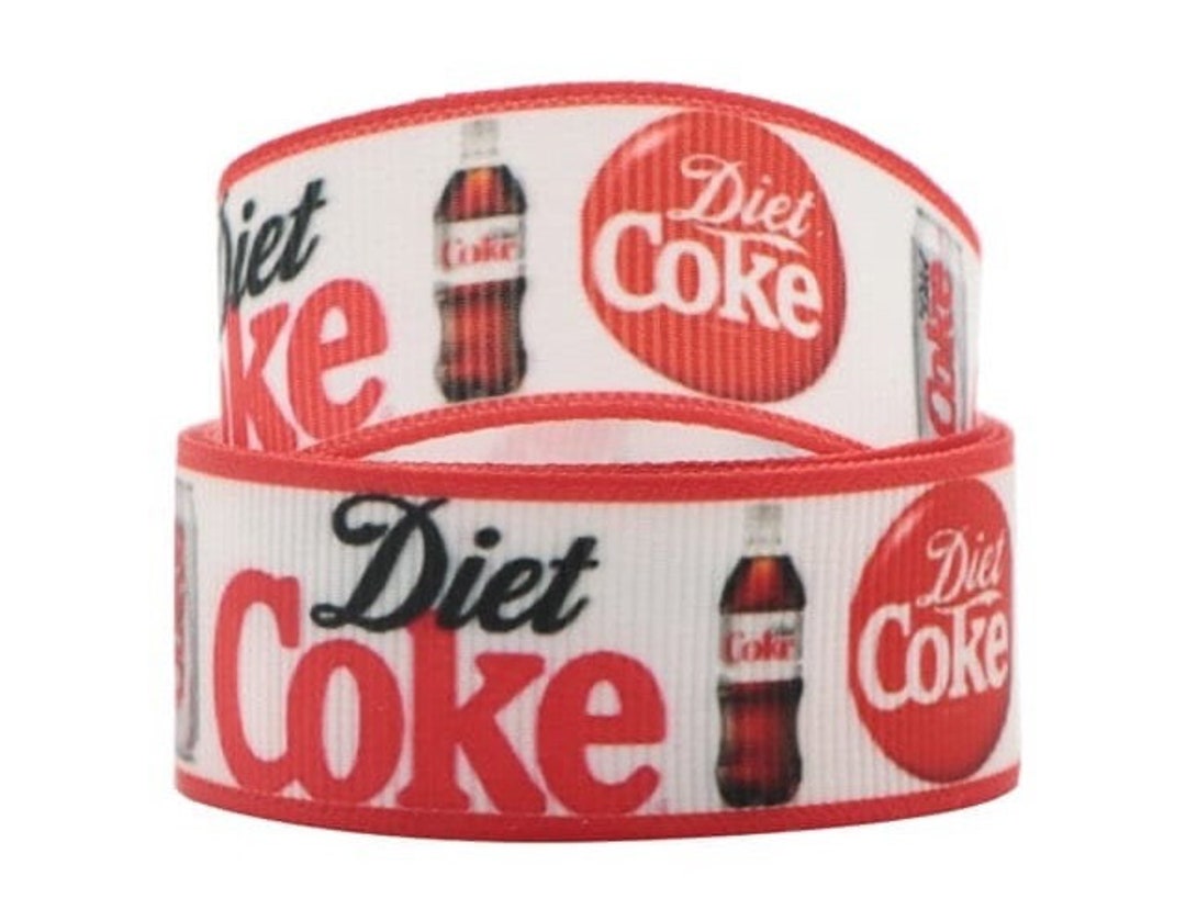 3/8" Diet Coke Ribbon High Quality Grosgrain Ribbon by the Yard Coca ...